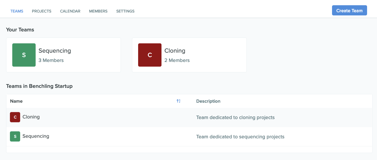 Create A Team Enterprise Benchling